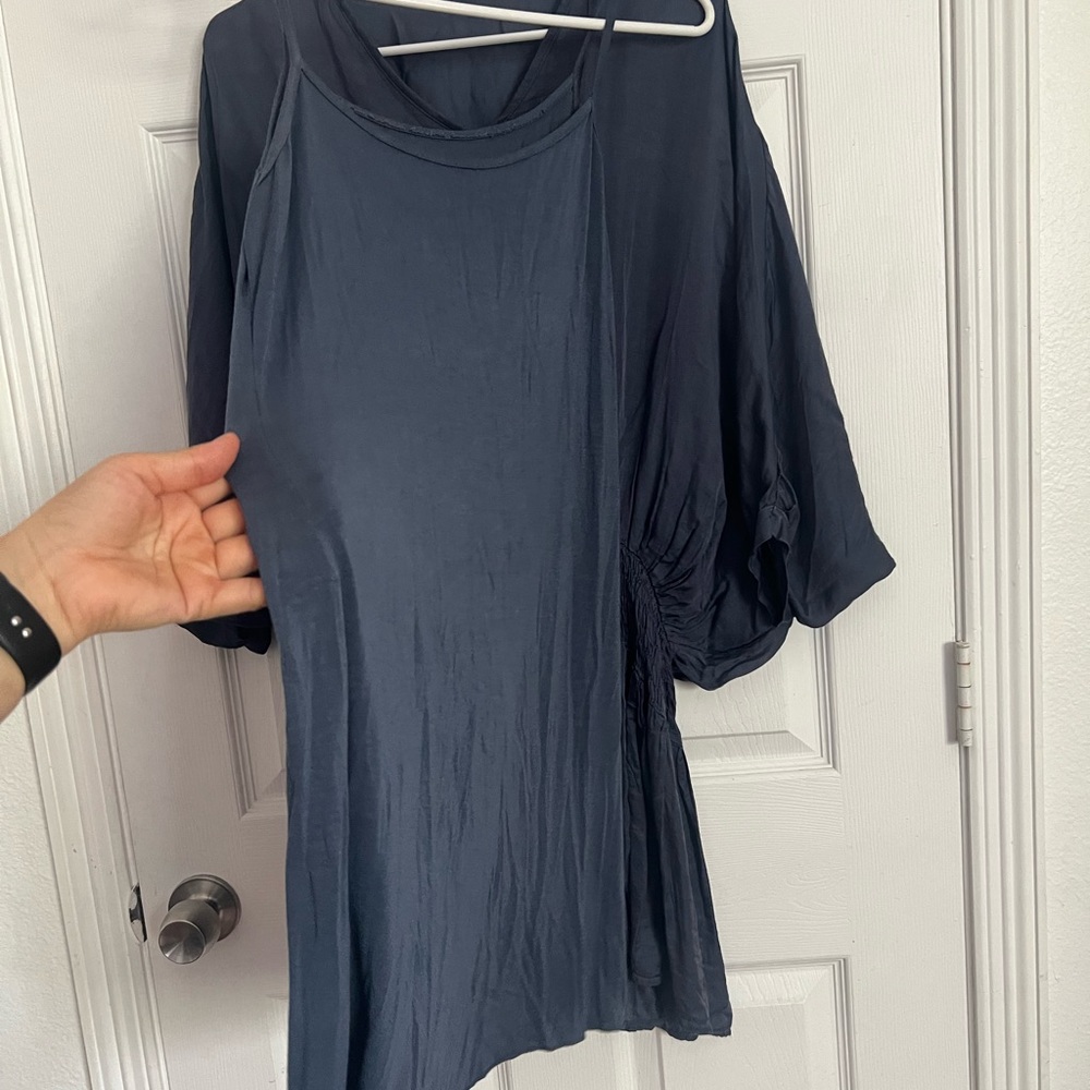 Sofia Collections | Italian Silk Smocked Mini Dress S… - Gem